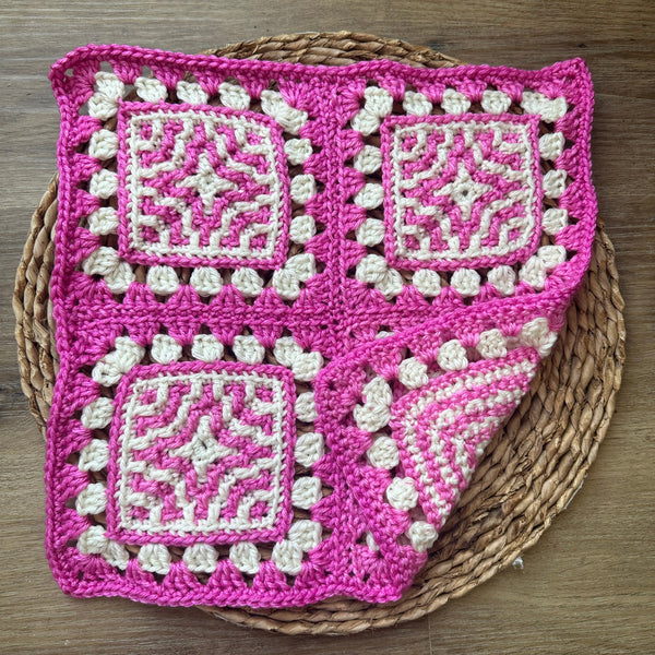 Mosaic 4-Patch Granny Square - Mosaic Crochet + Granny Stitch Blanket ...